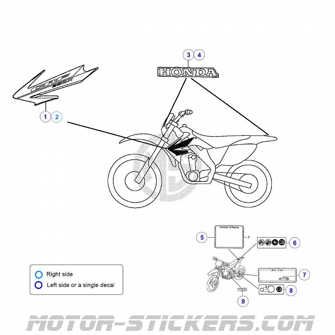 Honda CRF 250X 2006 decals