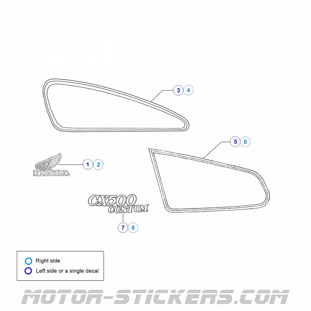 Honda CX 500 Custom 1980 decals