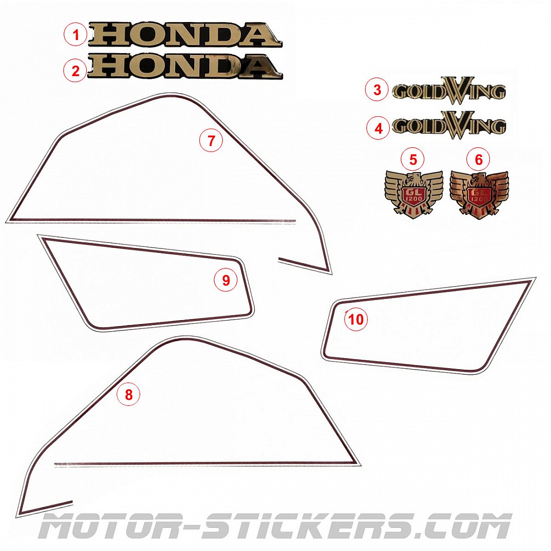 Honda GL 1200 Gold Wing '84-1985 decals