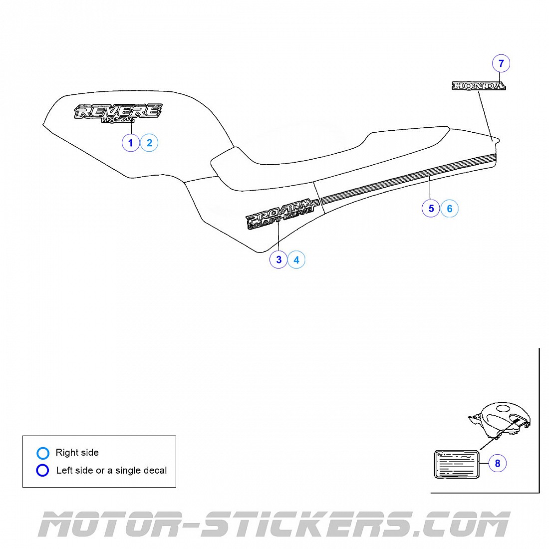 Honda NTV 650 Revere 1988-1990 decals