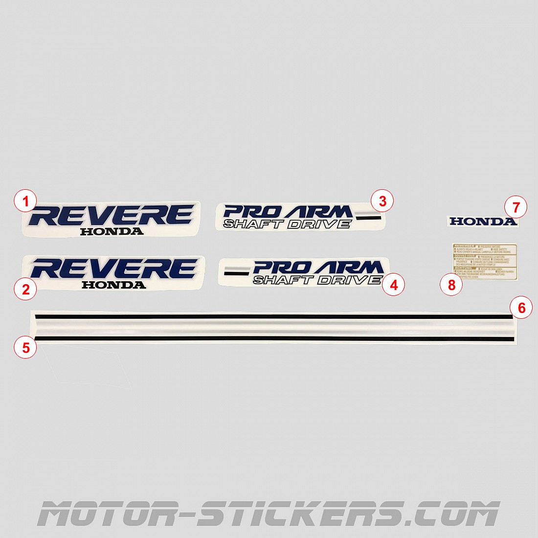 Honda NTV 600 Revere '88-1992 decals