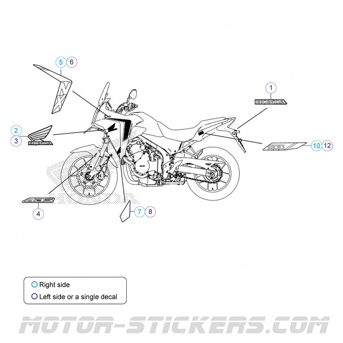 Honda NX 500 2024 decals