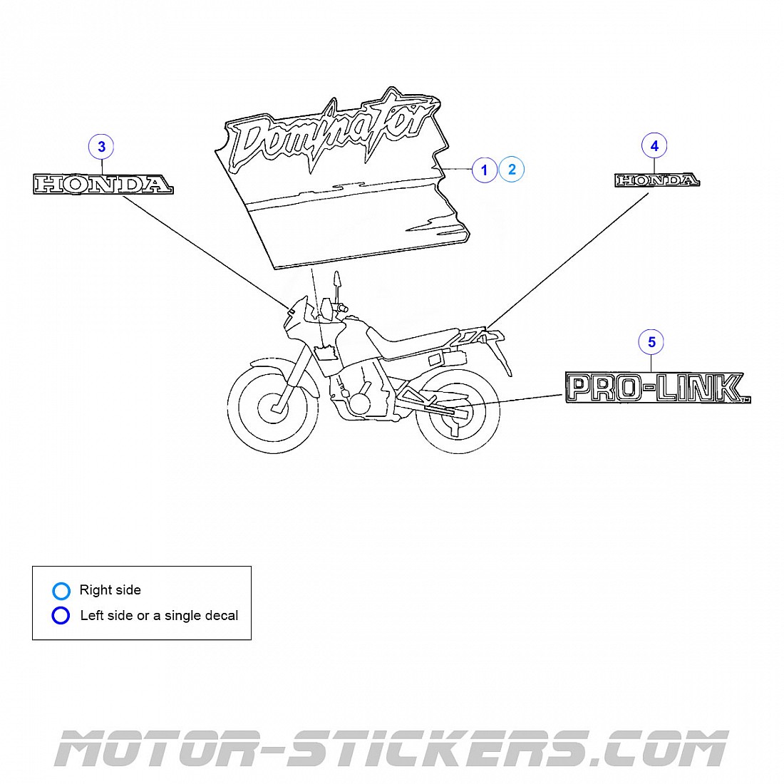Honda NX 650 Dominator 1990 decals