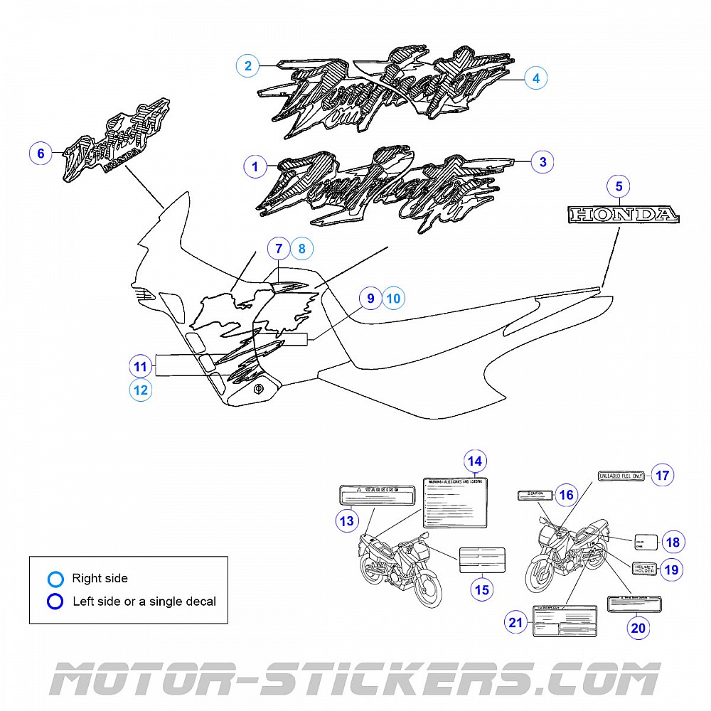 Honda NX 650 Dominator 1993 pegatinas