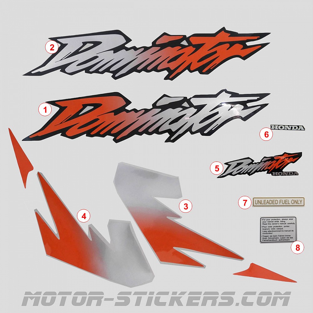 Honda NX 650 (NX 500) Dominator 1996-1997 decals