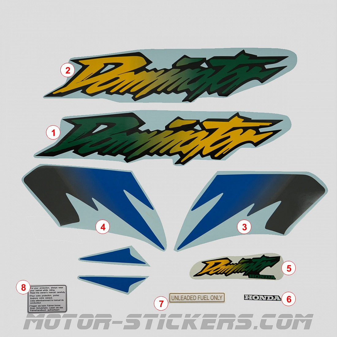 Honda NX 650 (NX 500) Dominator 1996 decals