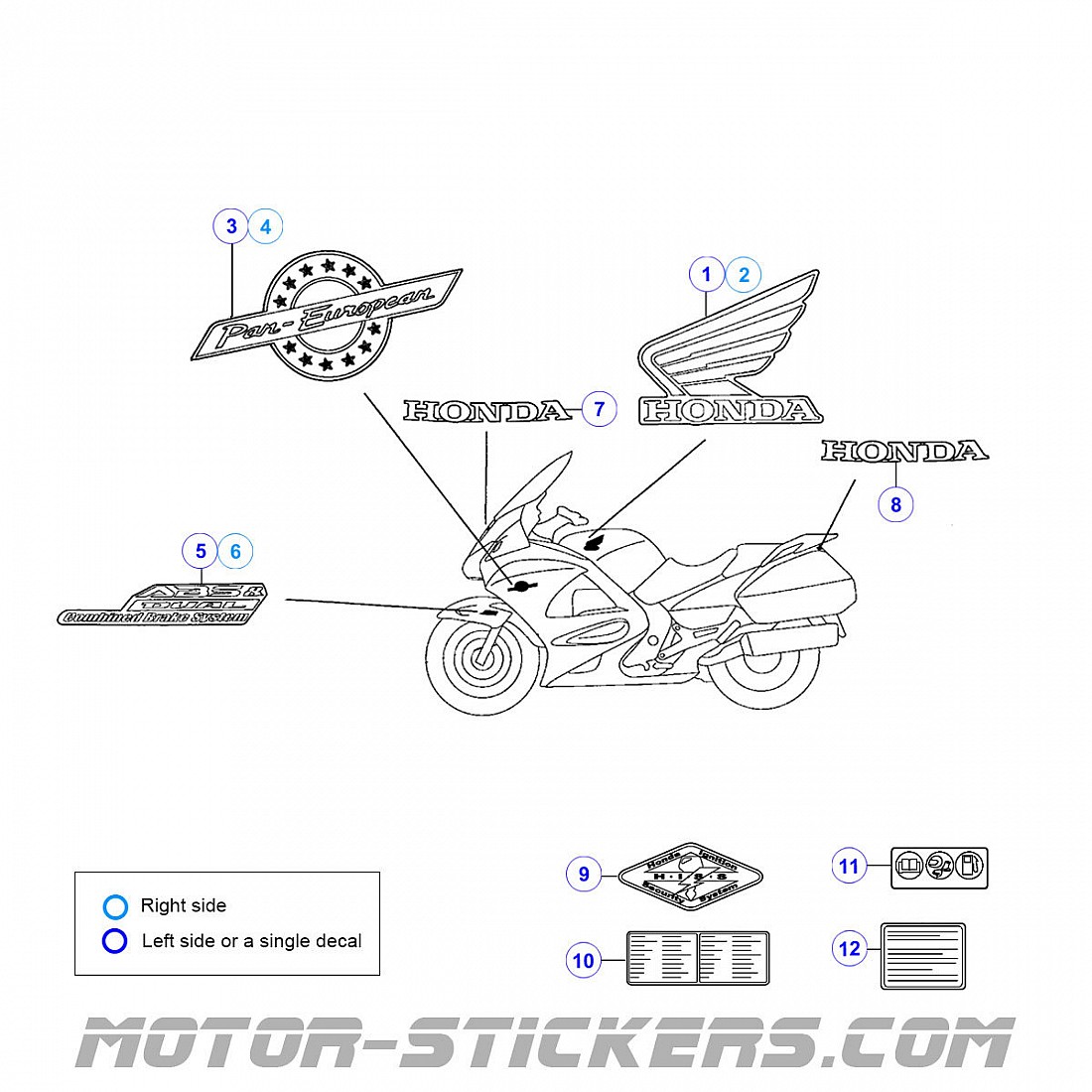 Honda ST 1300 Pan European 2006 decals