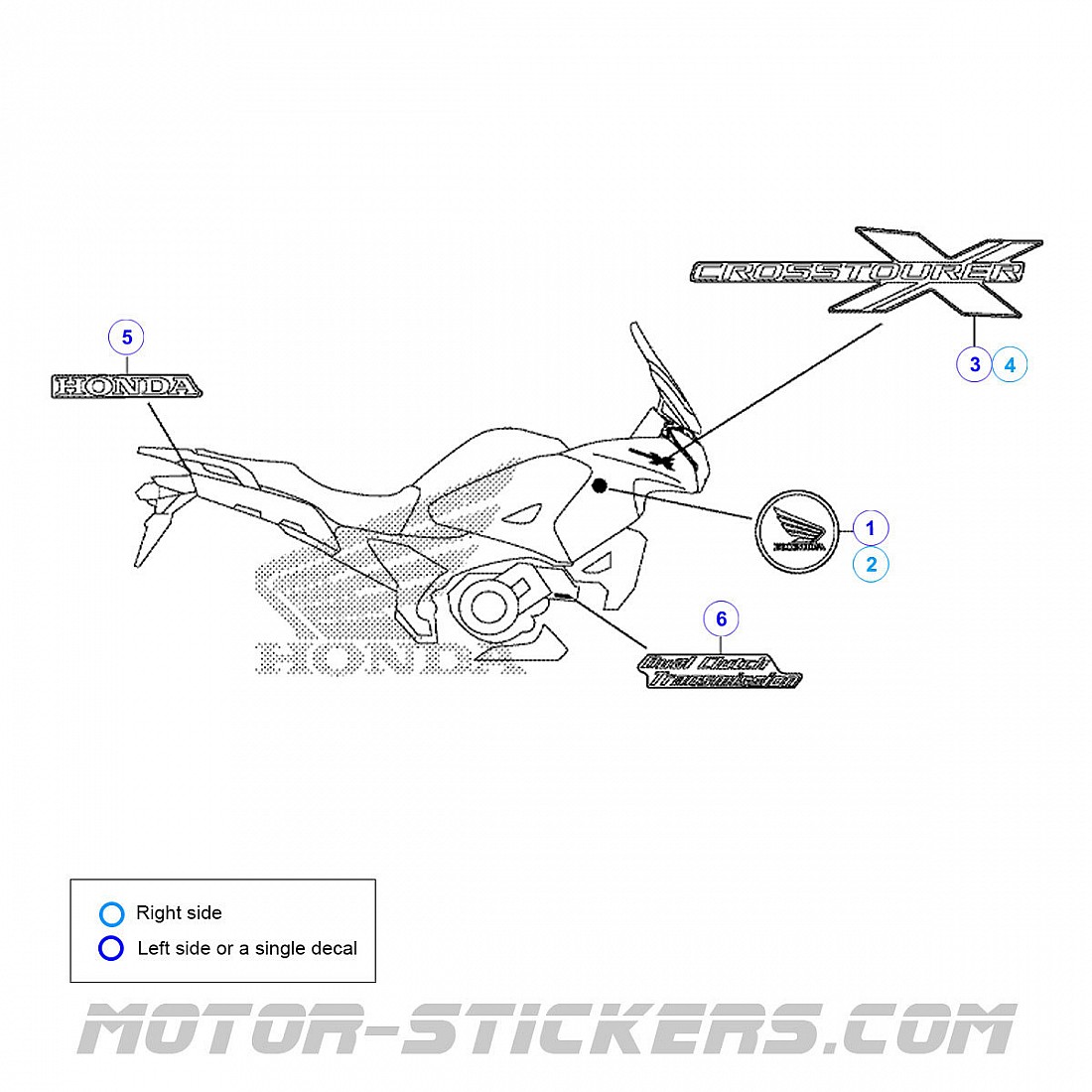 Honda VFR 1200X Crosstourer 2016 decals Honda VFR 1200X Crosstourer 2016 decals