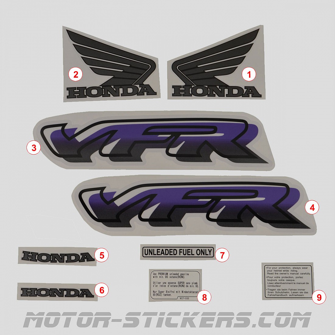 Honda VFR 750F 1994-1997 decals
