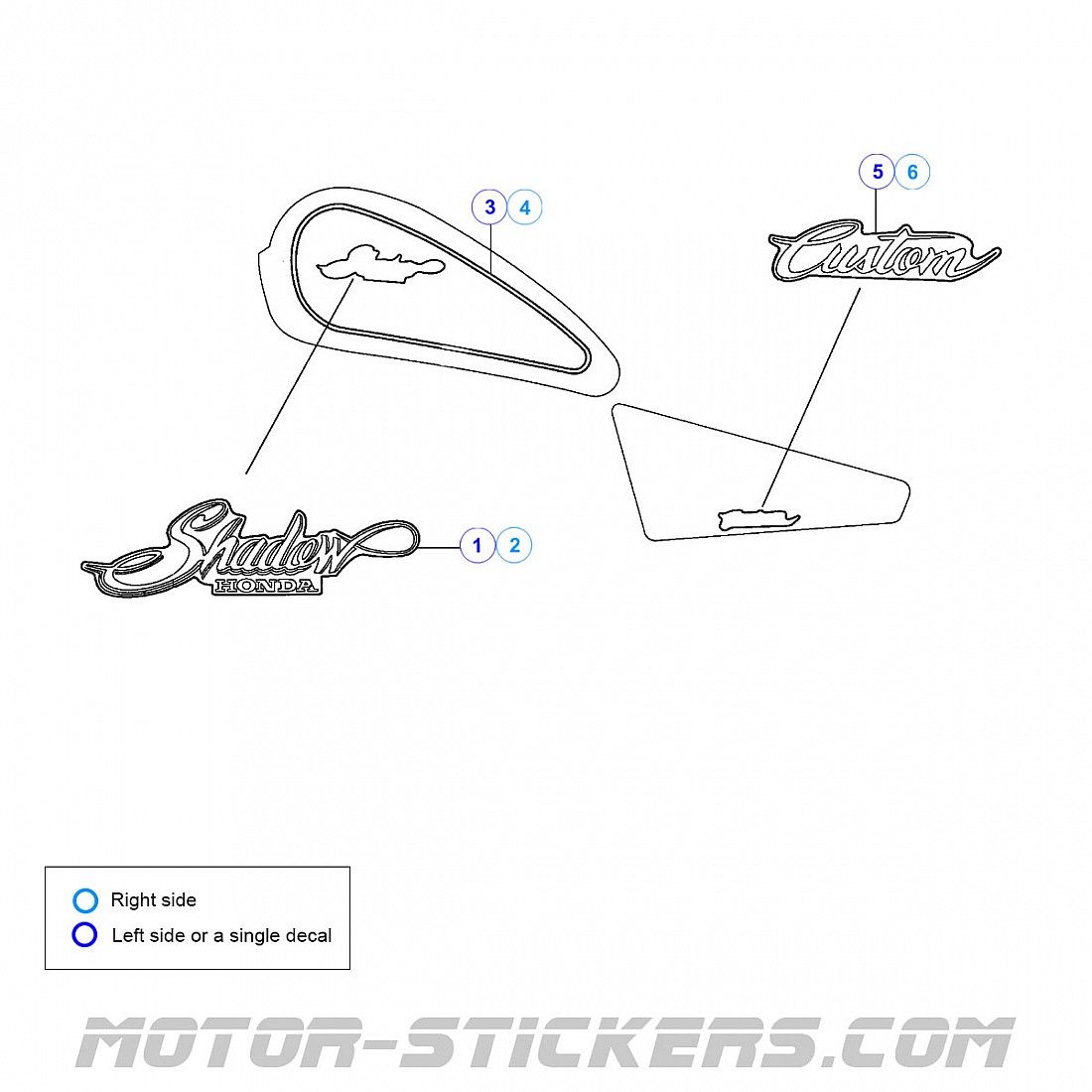 Honda VT 600 Shadow 1992 decals