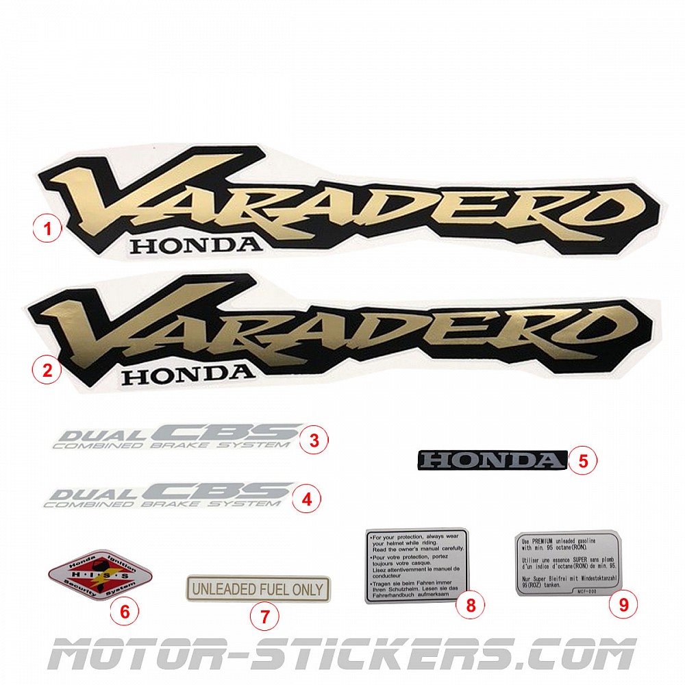 Honda XL 1000V Varadero 1999 decals