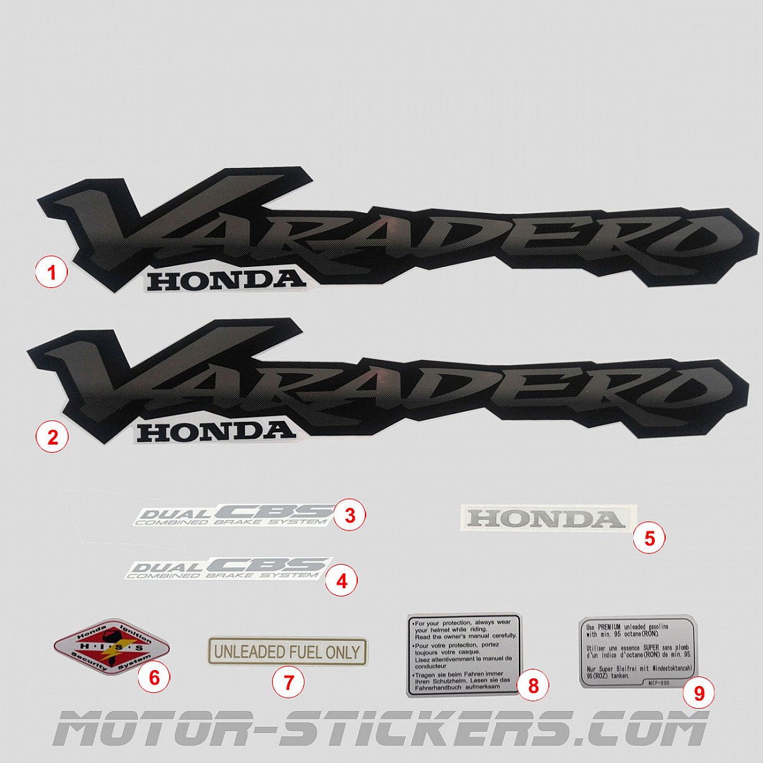 Honda XL 1000V Varadero 2000 decals