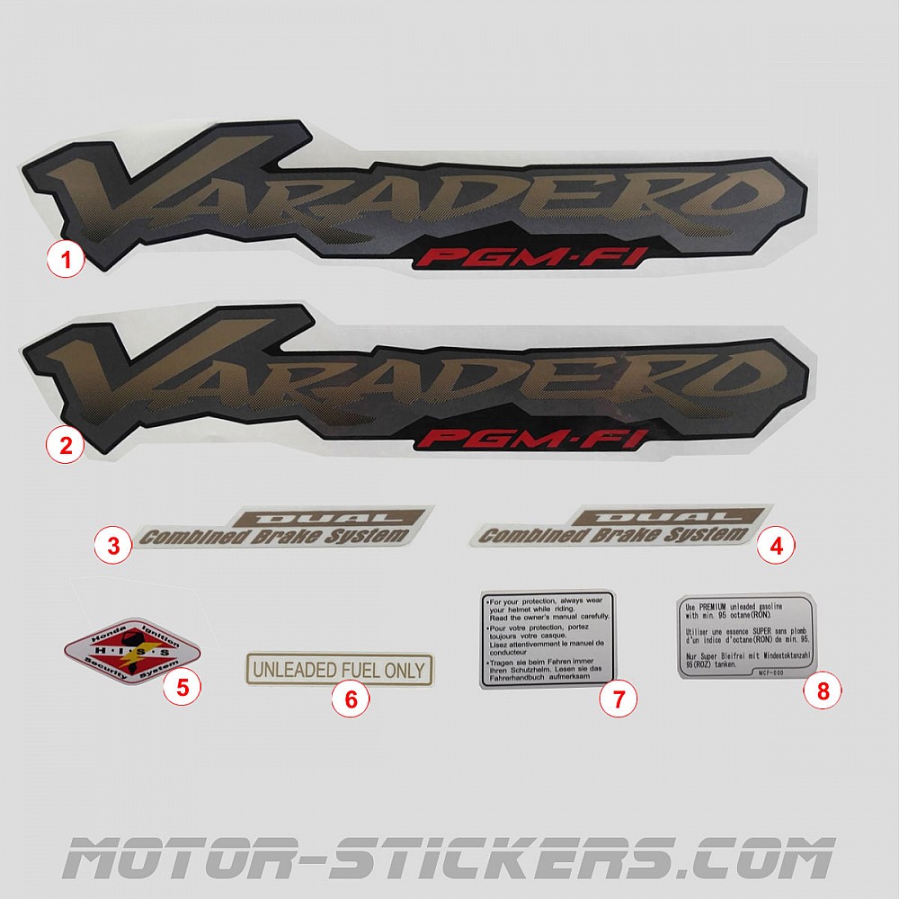 Honda XL 1000V Varadero 2004 decals