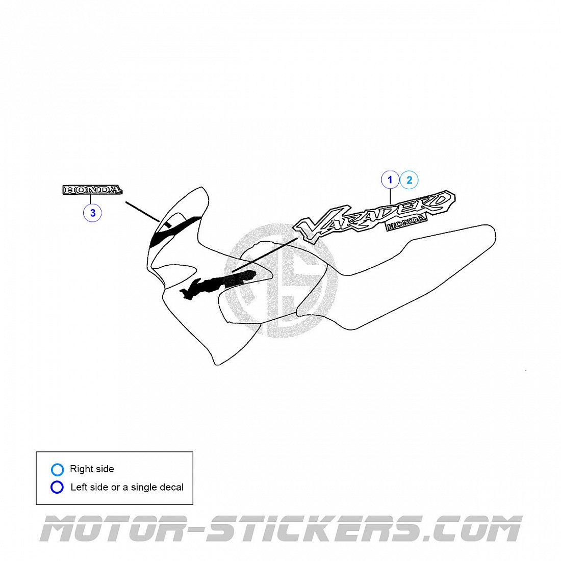 Honda XL 125V Varadero 2001 decals