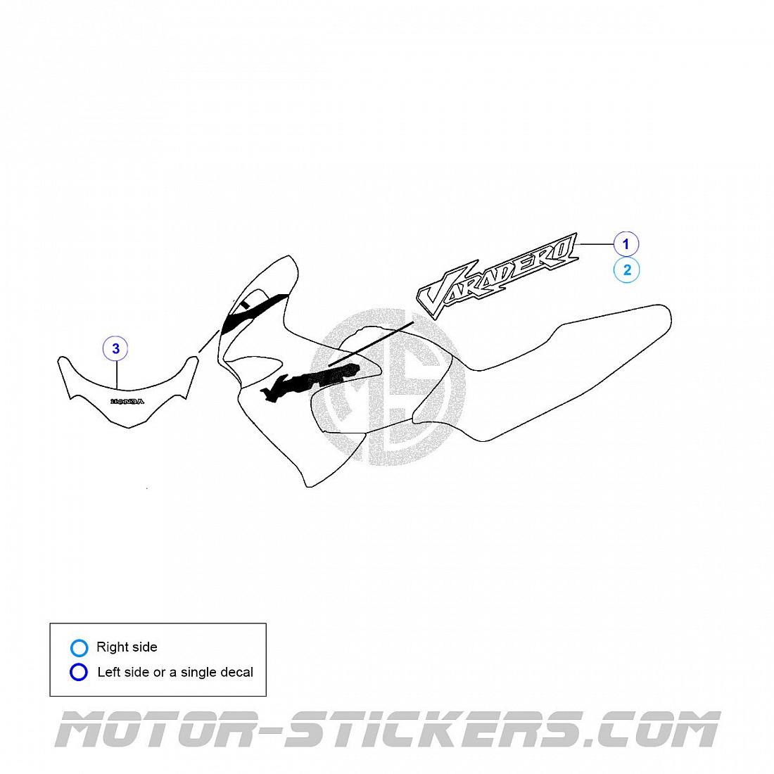 Honda XL 125V Varadero 2006 decals