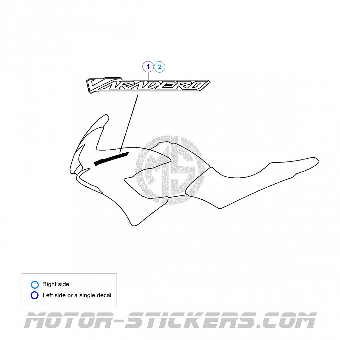 Honda XL 125V Varadero 2009 decals