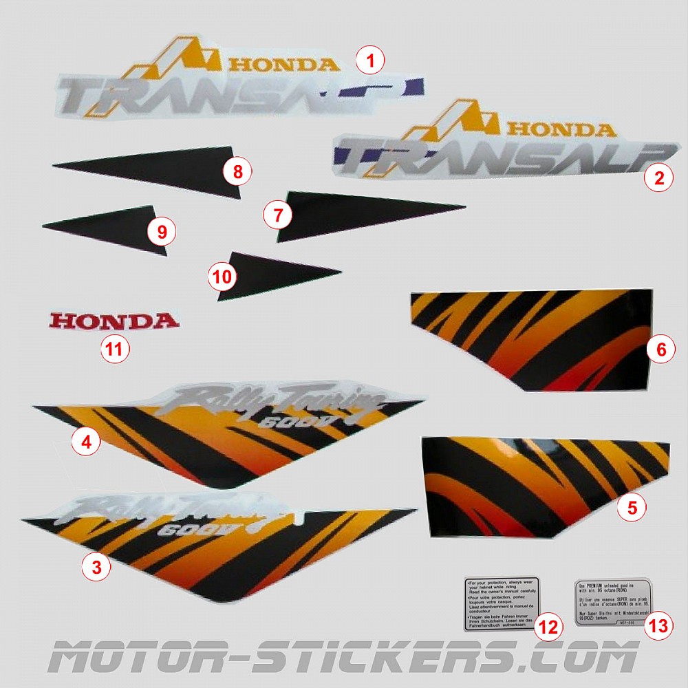 Honda XL 600V Transalp 1996 decals