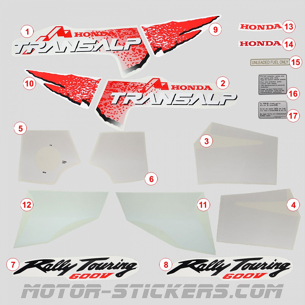 Honda XL 600V Transalp 1997 decals