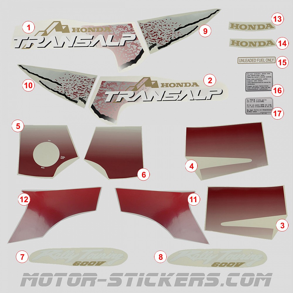 Honda XL 600V Transalp 1997-1999 decals