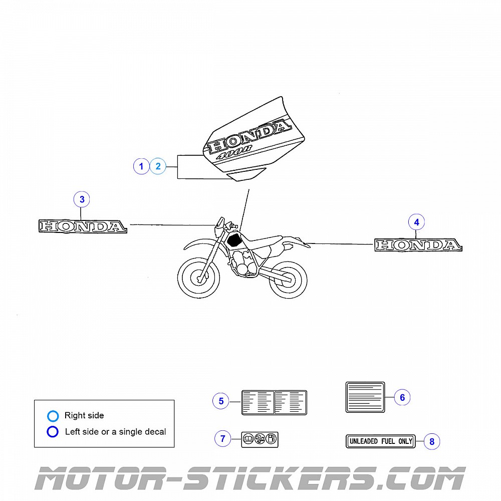 Honda XR 400R 2001 decals