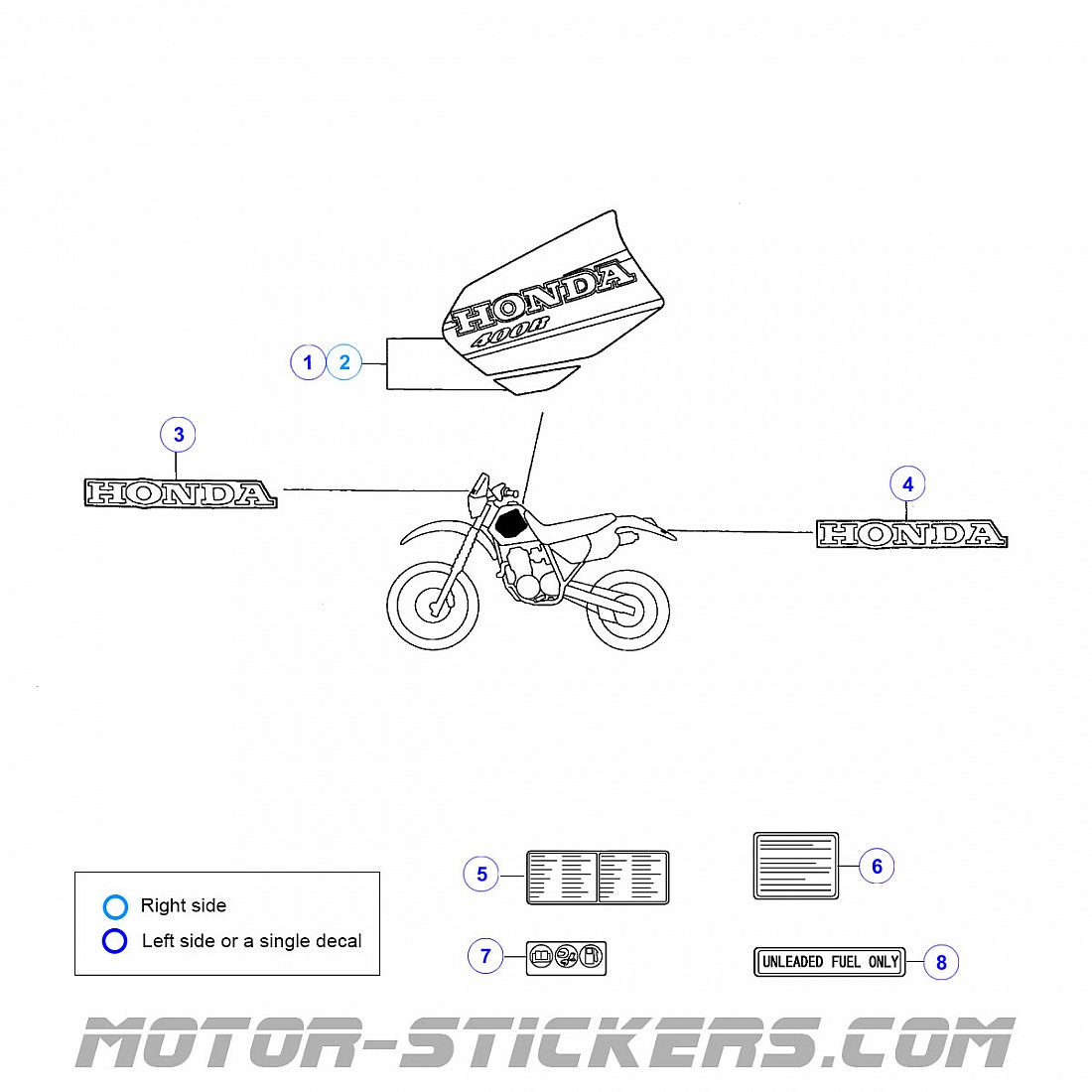 Honda XR 400R 2001 decals