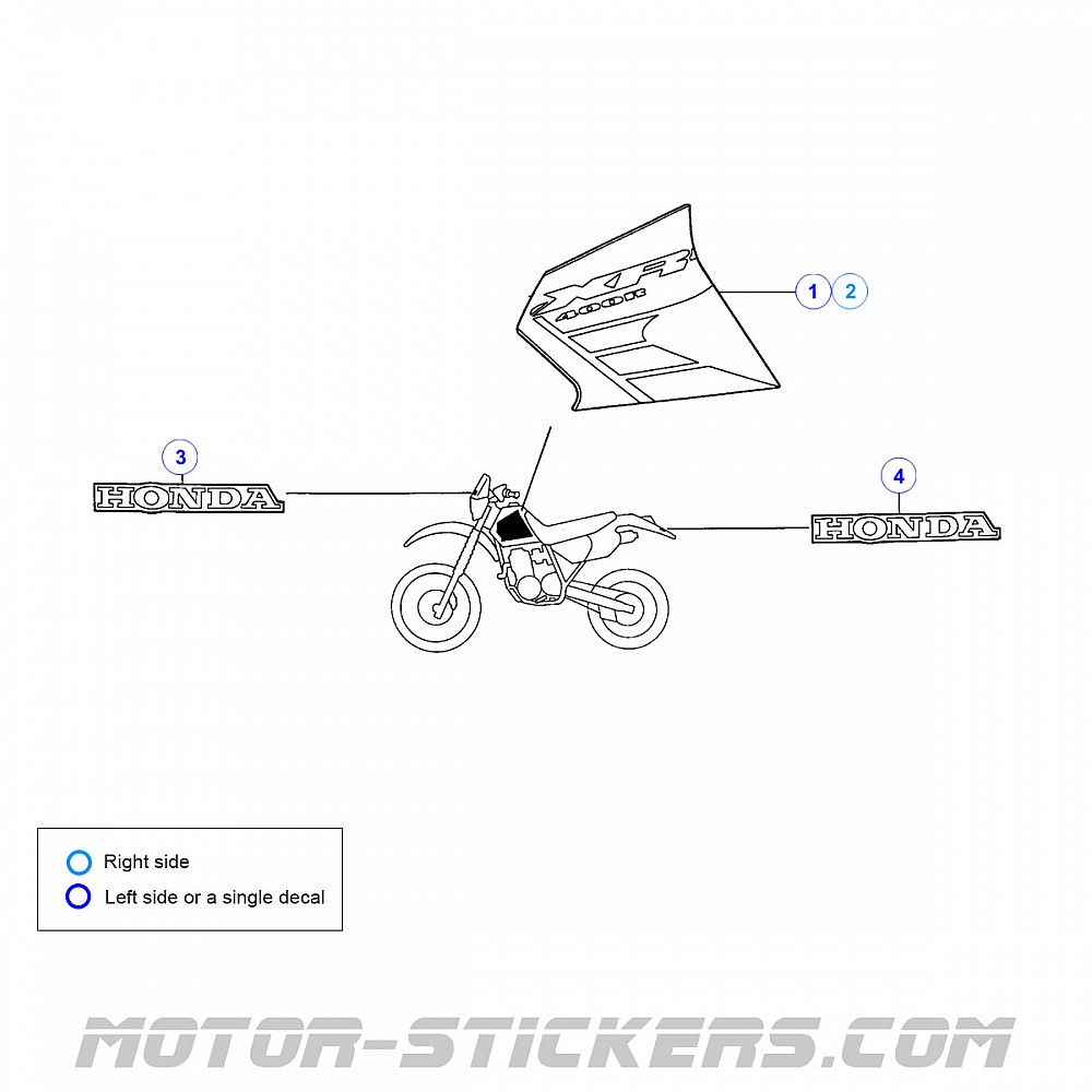 Honda XR 400R 2002 autocollants