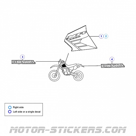 Honda XR 400R 2002 decals