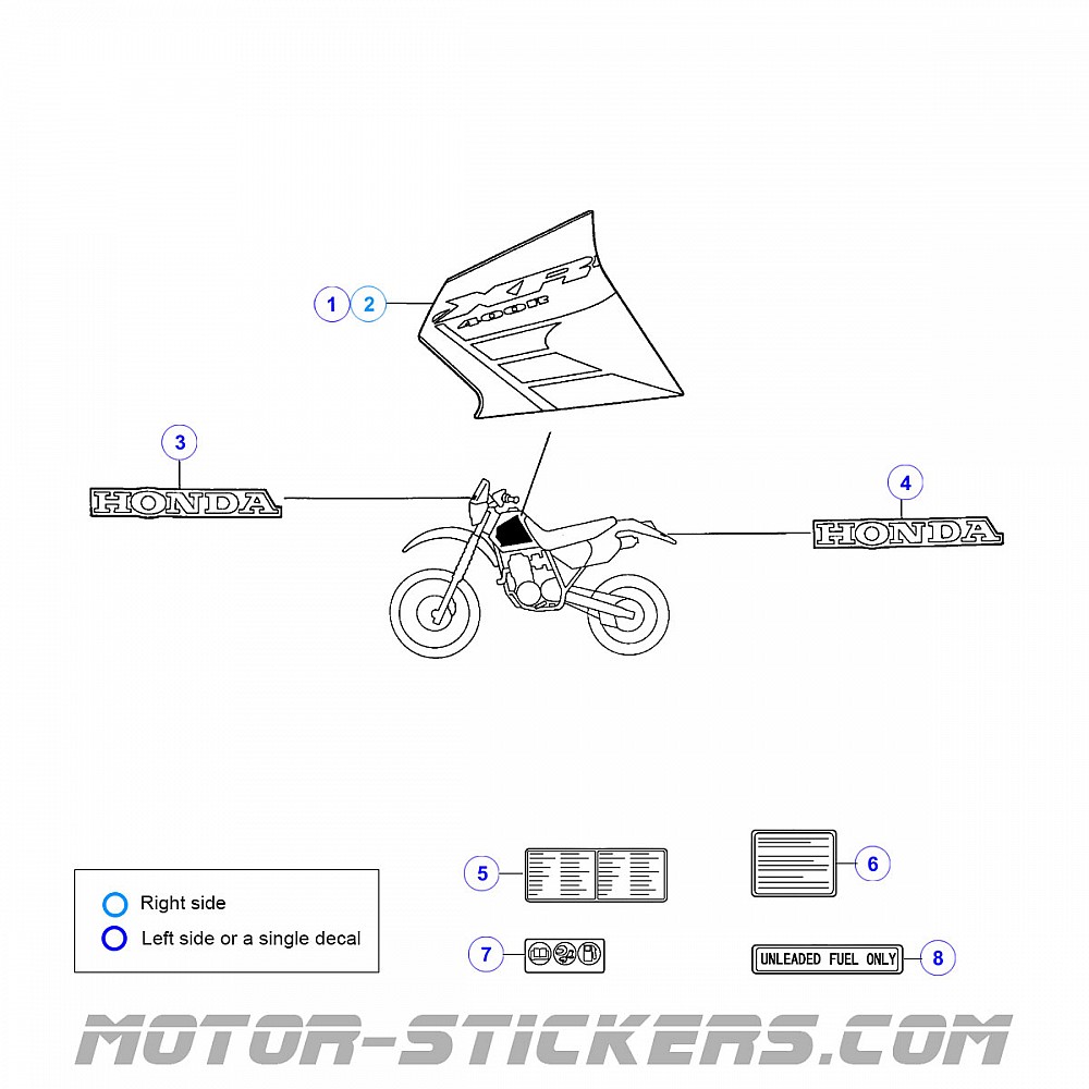 Honda XR 400R 2002 decals
