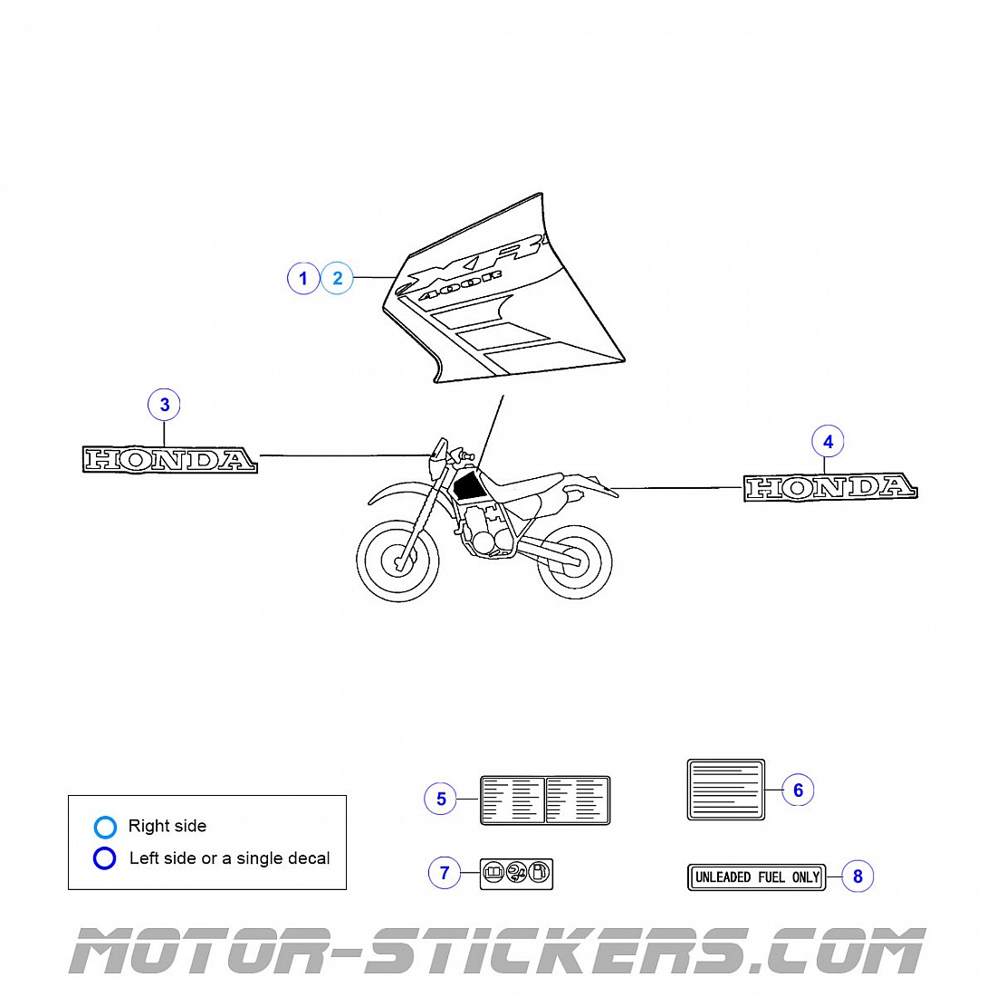 Honda XR 400R 2002 stickers