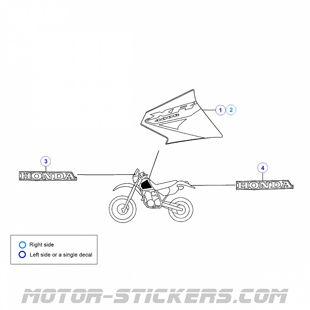 Honda XR 400R 2003 decals