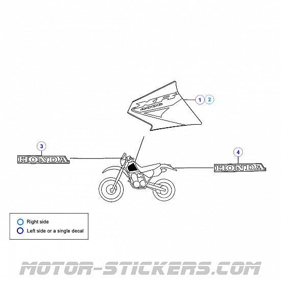 Honda XR 400R 2003 decals
