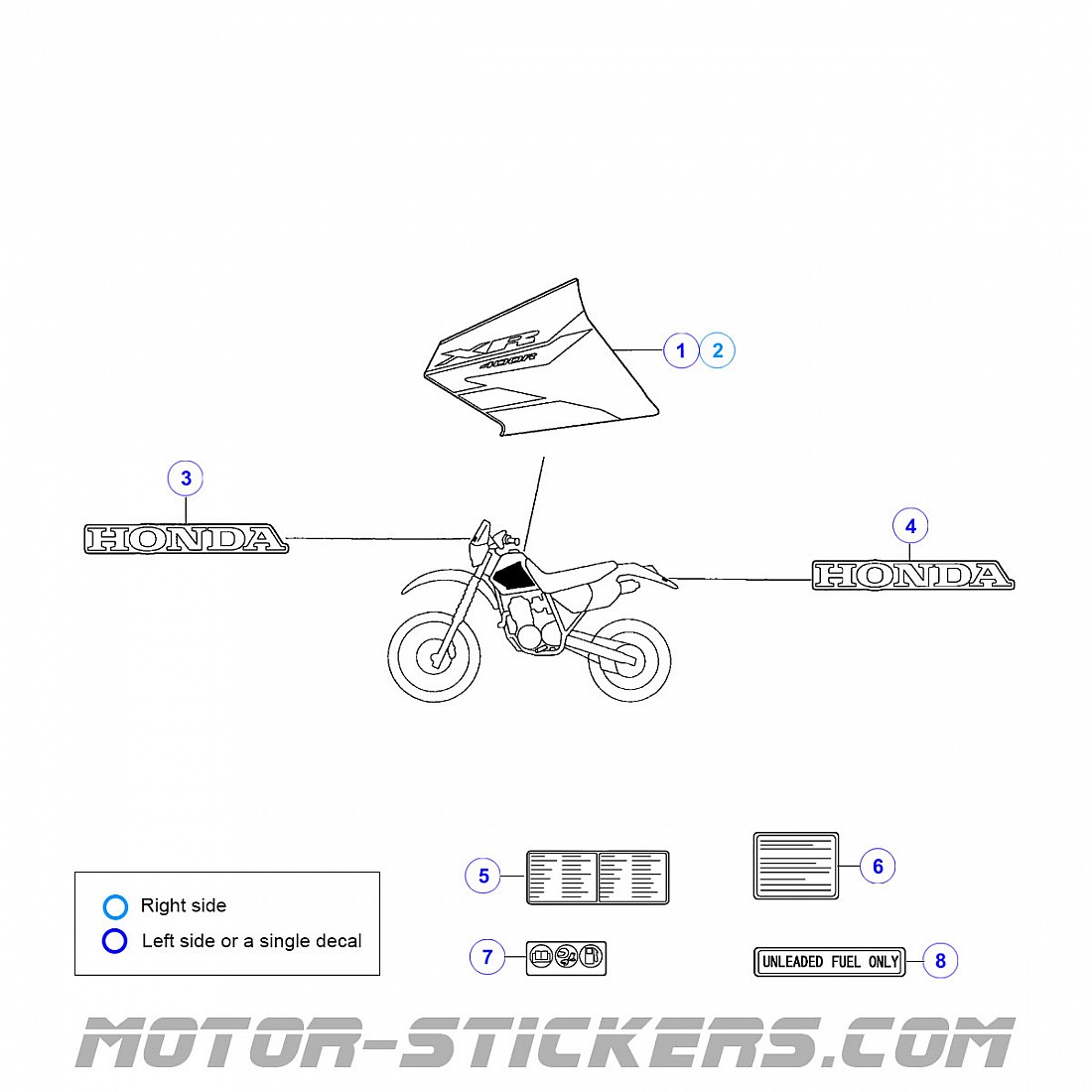 Honda XR 400R 2004 decals