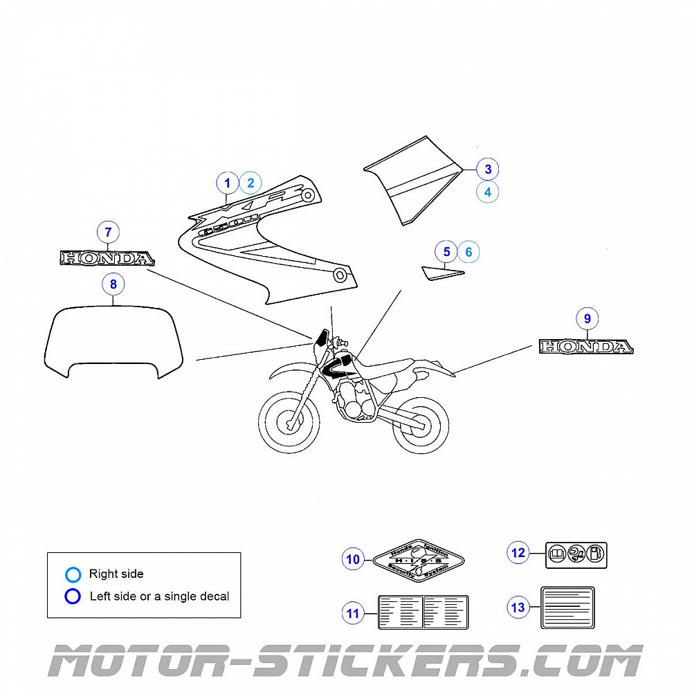 Honda XR 650R 2003 Decals