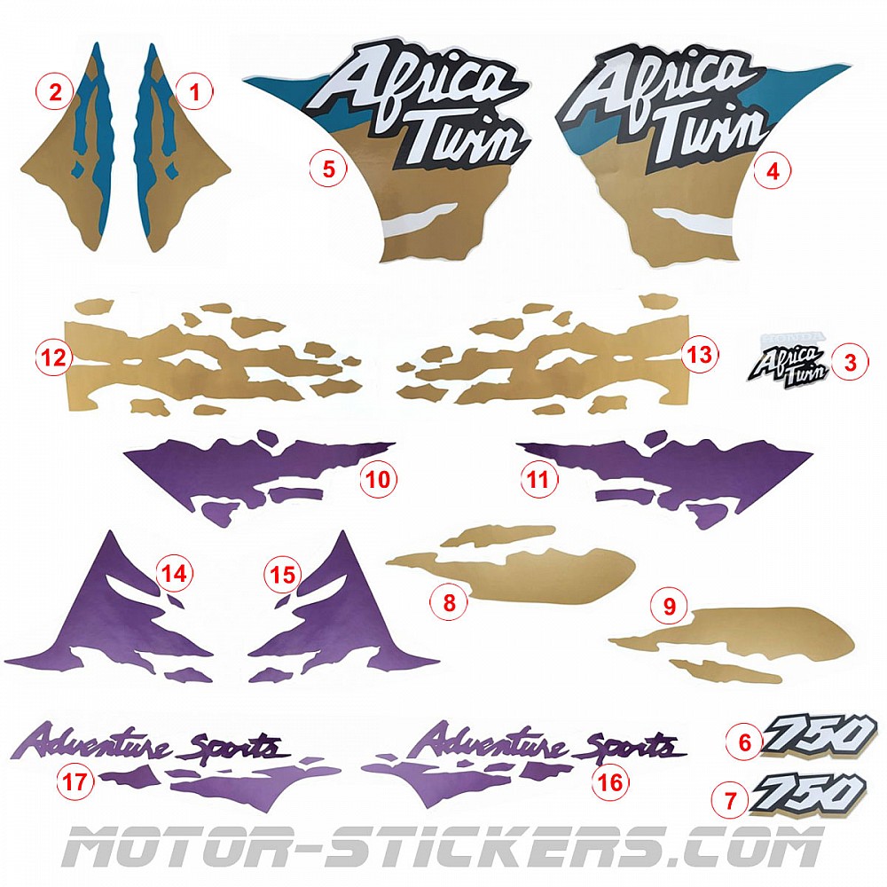 Honda XRV 750 Africa Twin 1993 decals