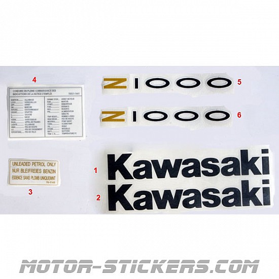 Kawasaki Z1000 2008 autocollants | Autocollants moto de qualité