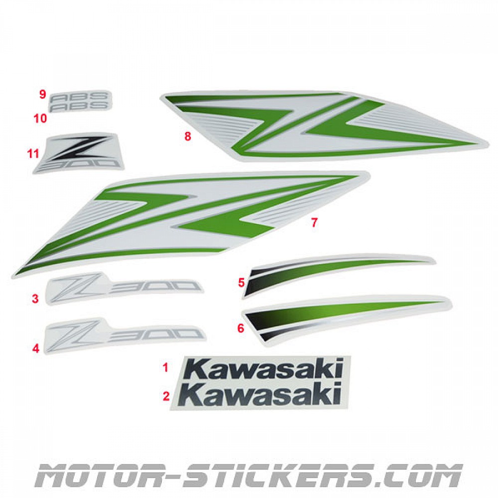 Kawasaki Z300 2015 decals