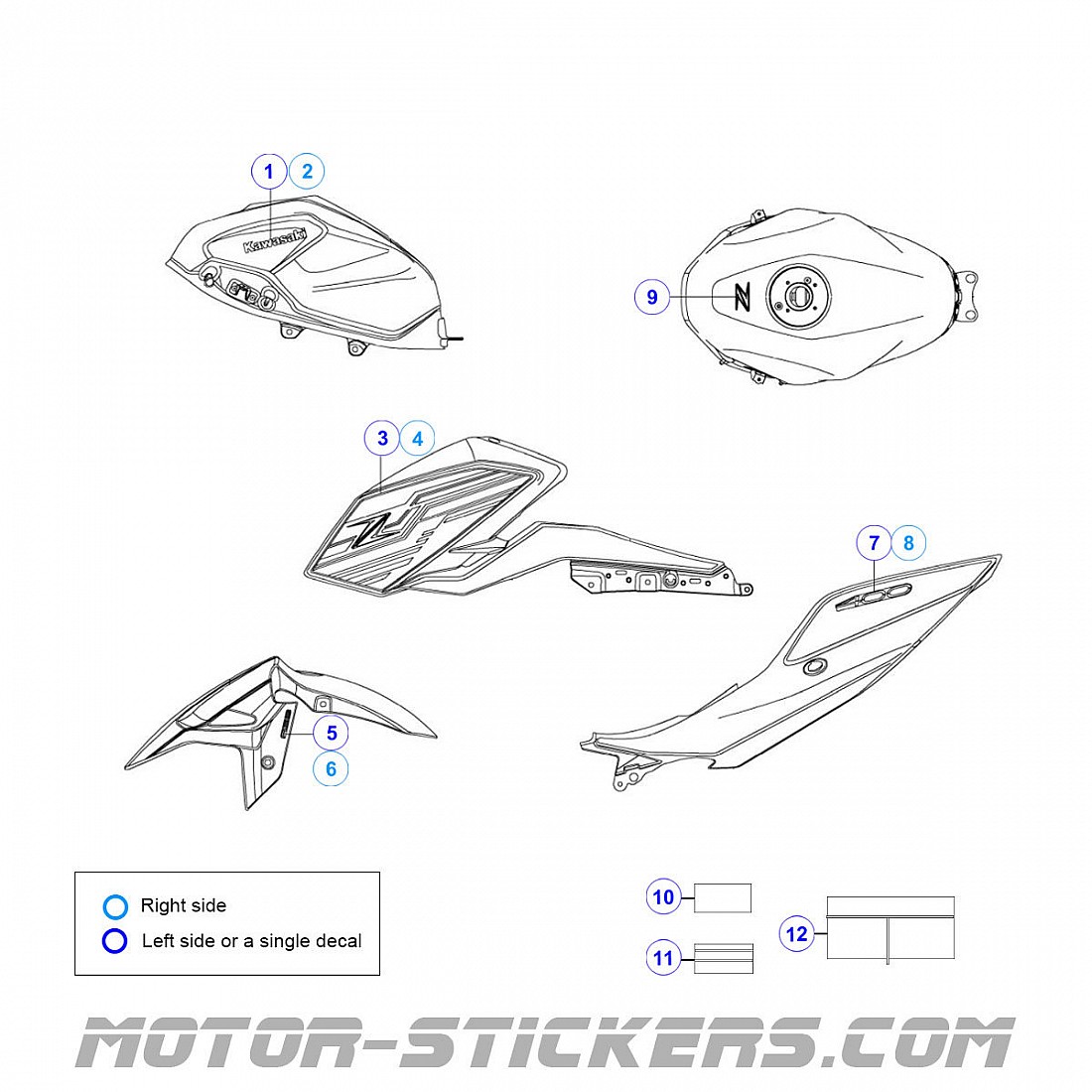 Kawasaki Z400 2019 decals