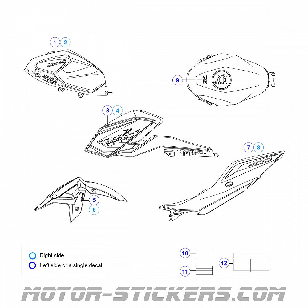 Kawasaki Z400 2021 decals