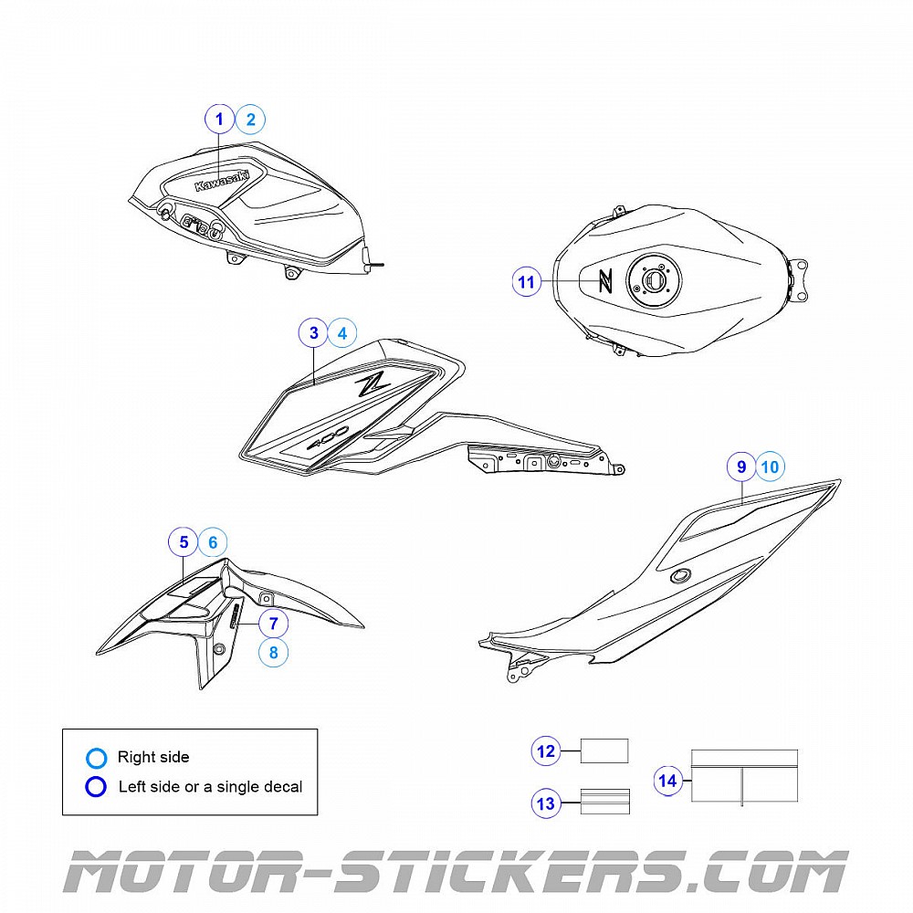 Kawasaki Z400 2023 decals