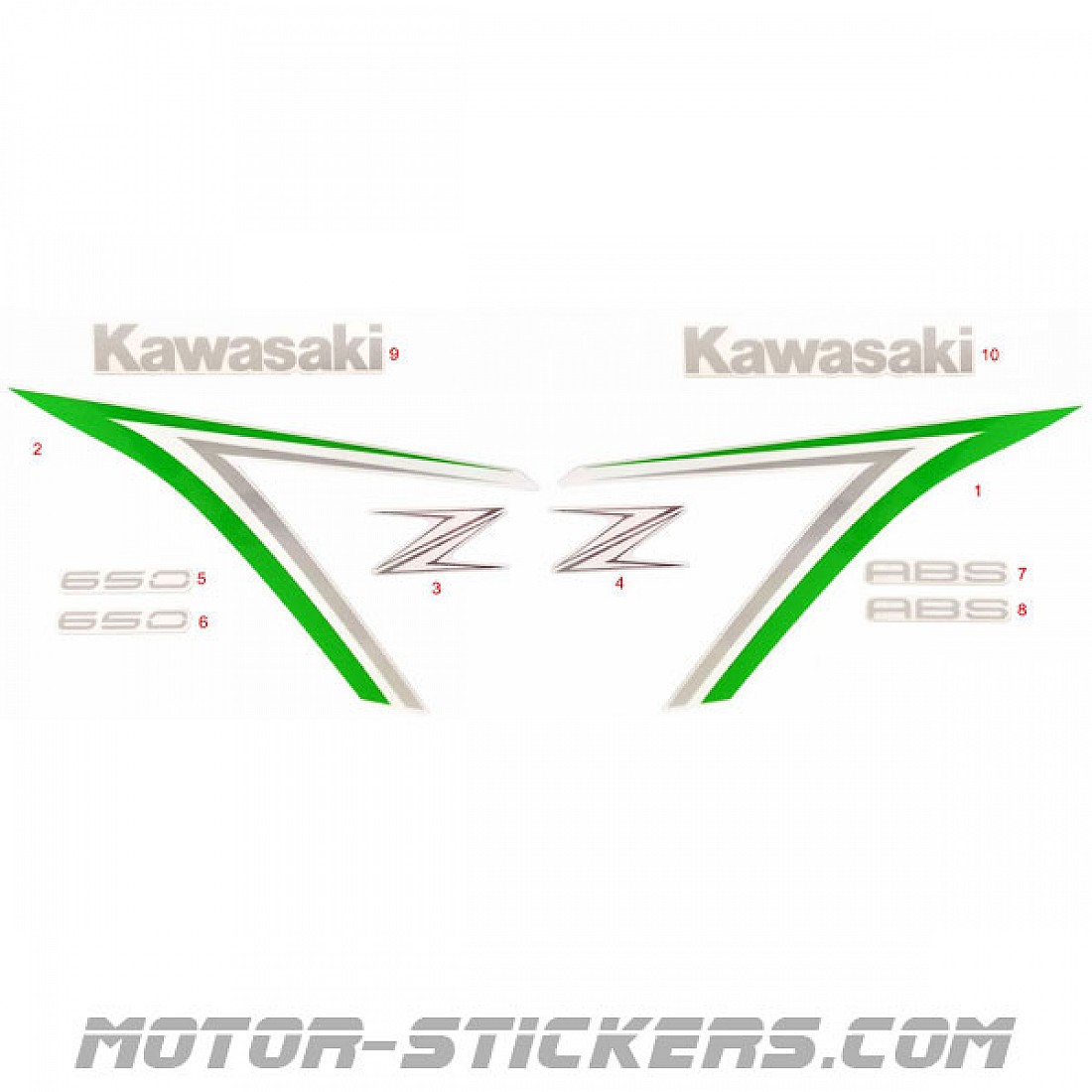 Kawasaki Z650 '17-2018 Autocollants | Autocollants Moto De Qualité