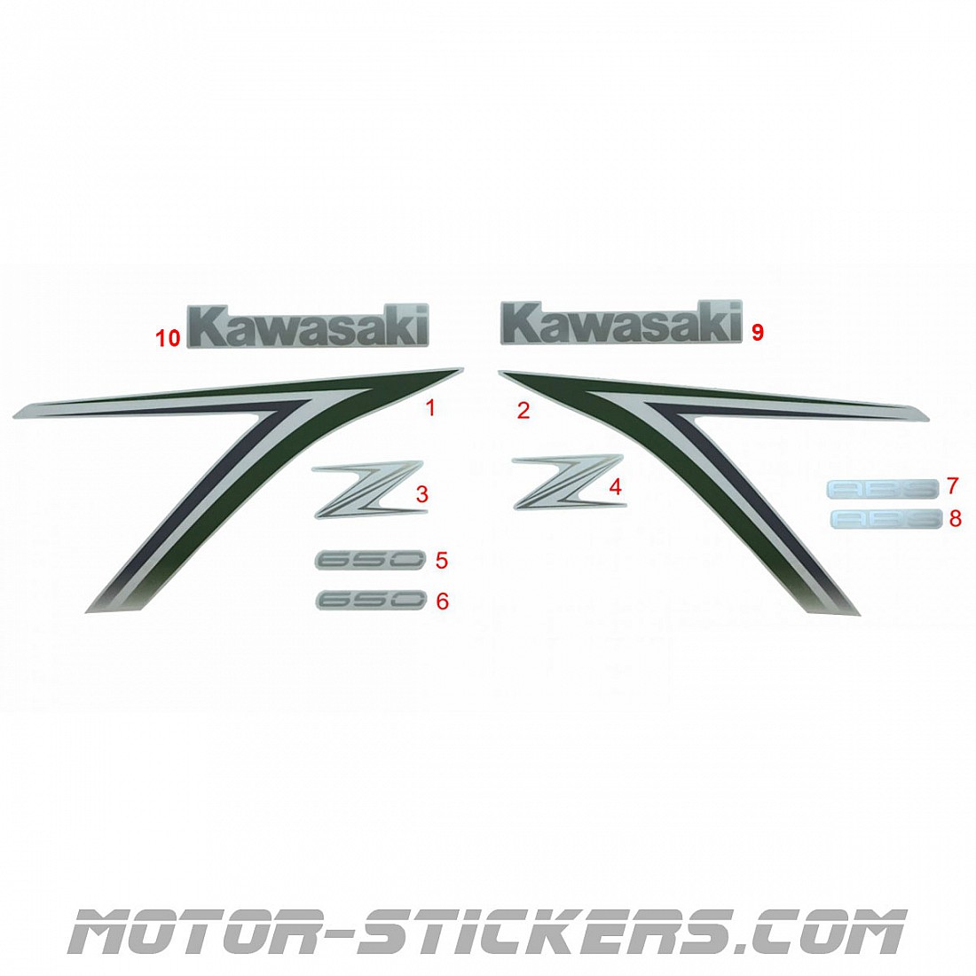 Kawasaki Z650 '17-2018 Decals