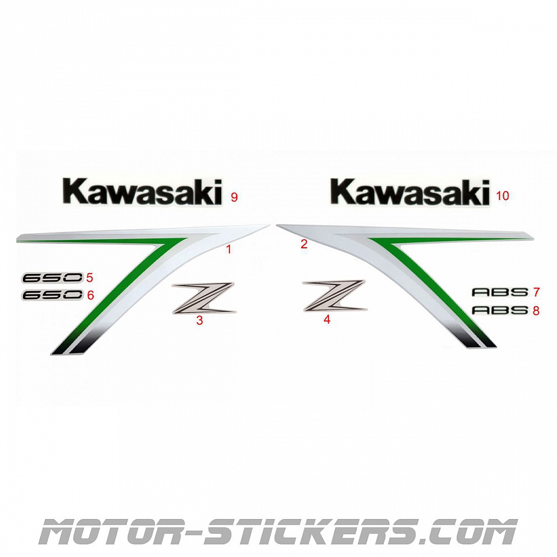 Kawasaki Z650 '17-2018 Decals
