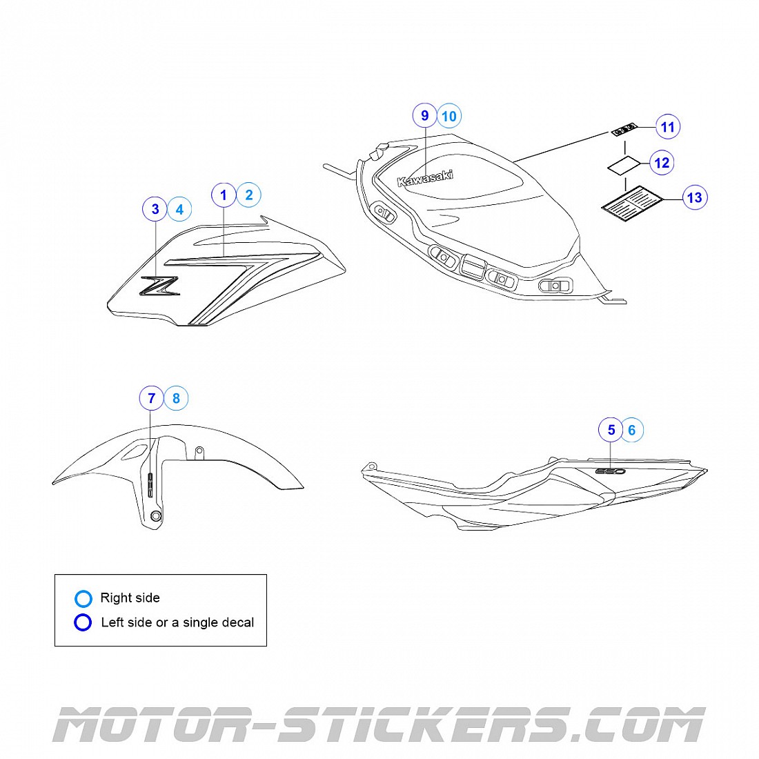 Kawasaki Z650 2017 decals