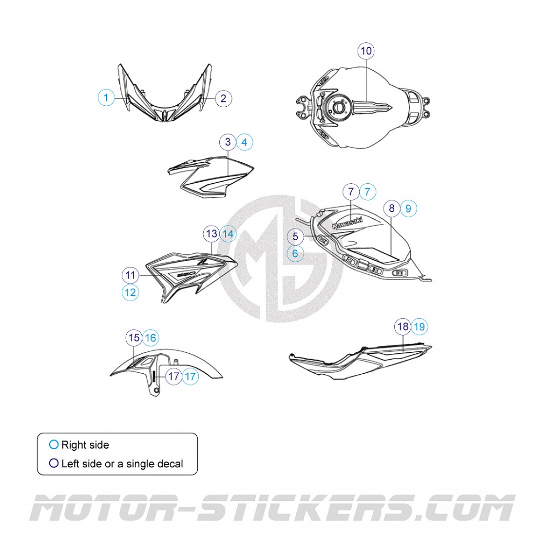 Kawasaki Z650 2022 decals