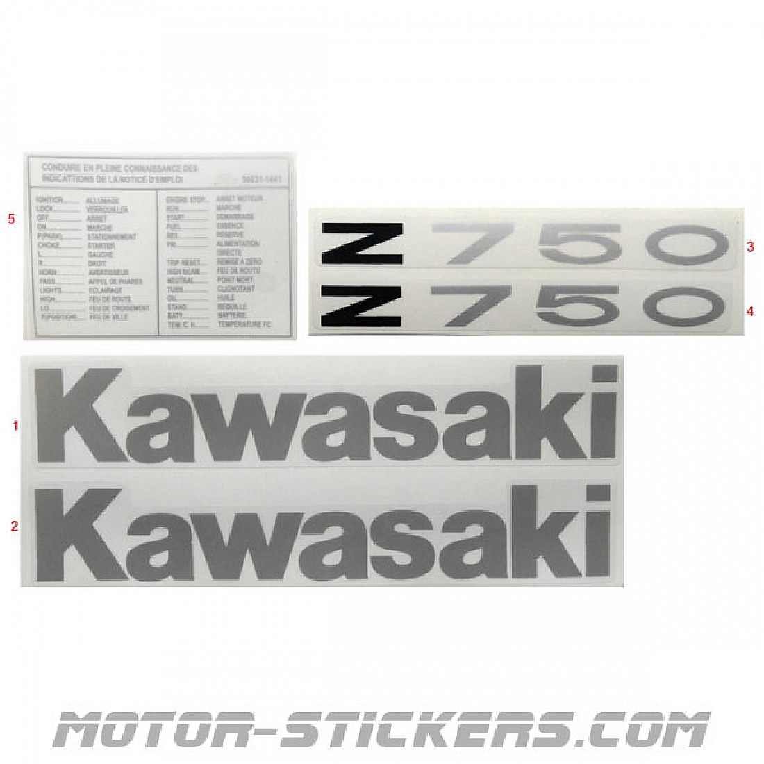 Kawasaki Z750 '03-2006 autocollants | Autocollants moto de qualité