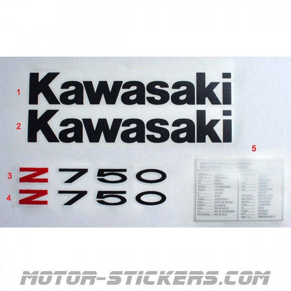 Kawasaki Z750 2007 stickers | Top Quality Motorstickers