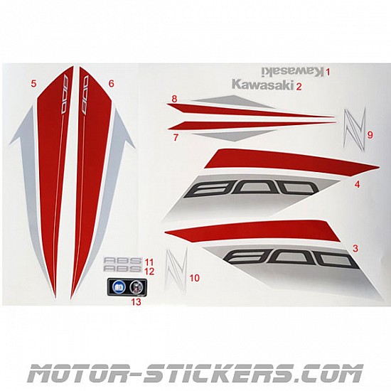 Kawasaki Z800 2016 decals