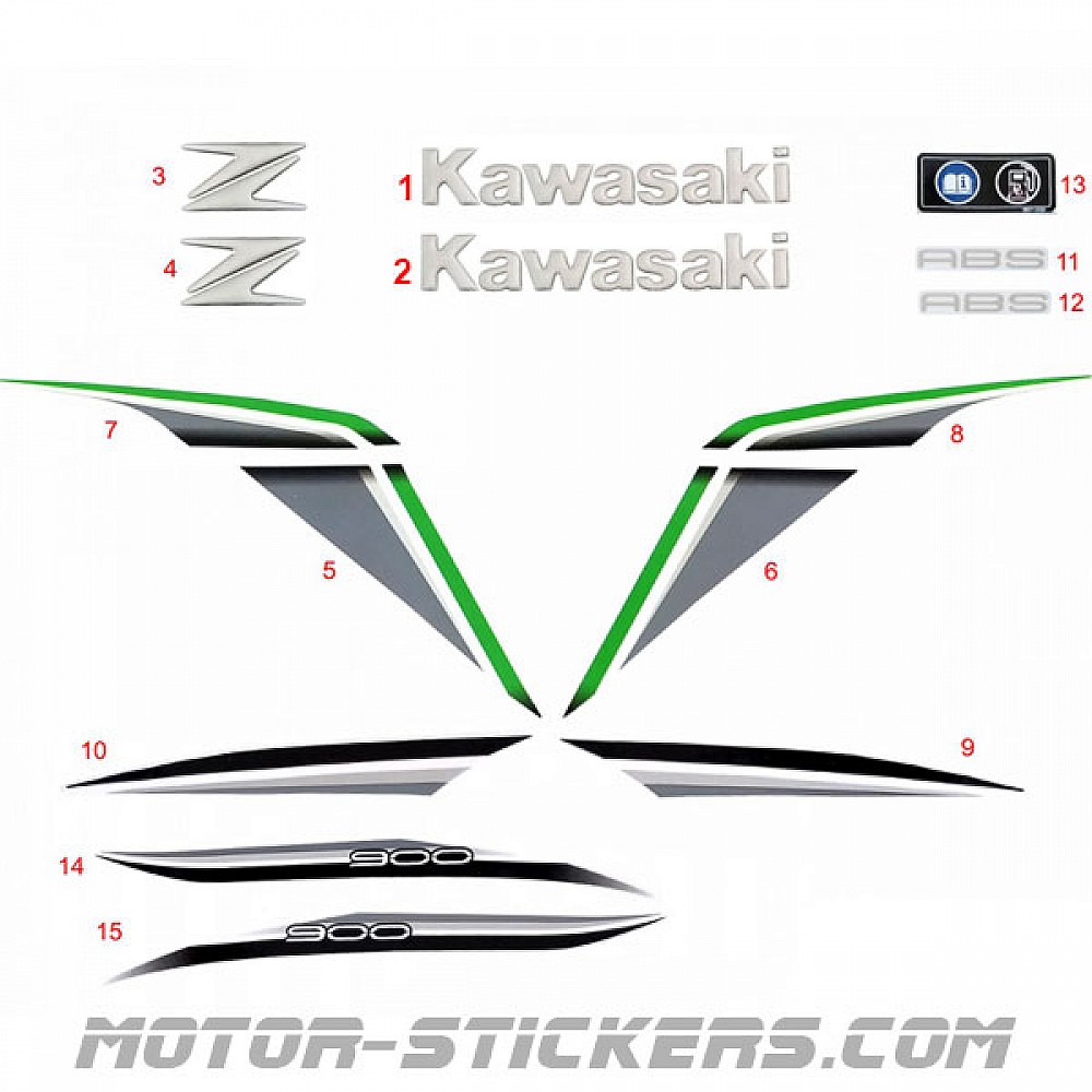 Kawasaki Z900 '17-2019 decals