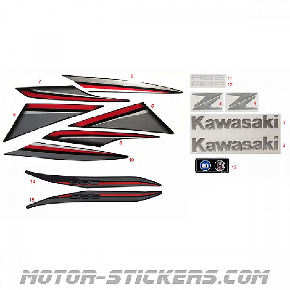 Kawasaki Z900 '17-2019 autocollants | Autocollants moto de qualité