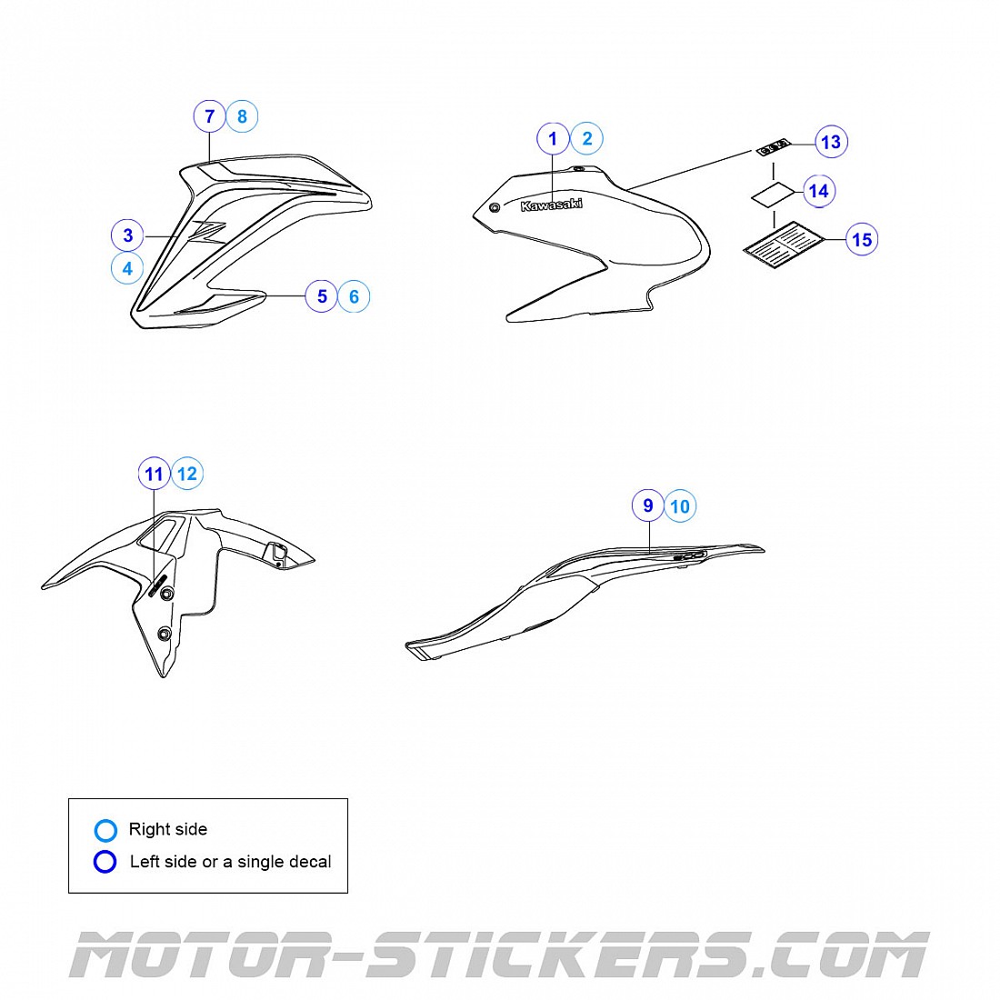 Kawasaki Z900 2019 decals